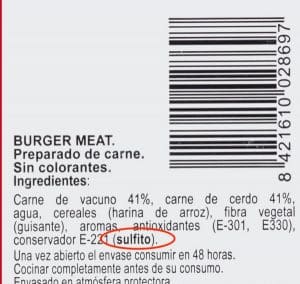 Sulfitos en alimentos: qué son, dónde están y qué síntomas provocan